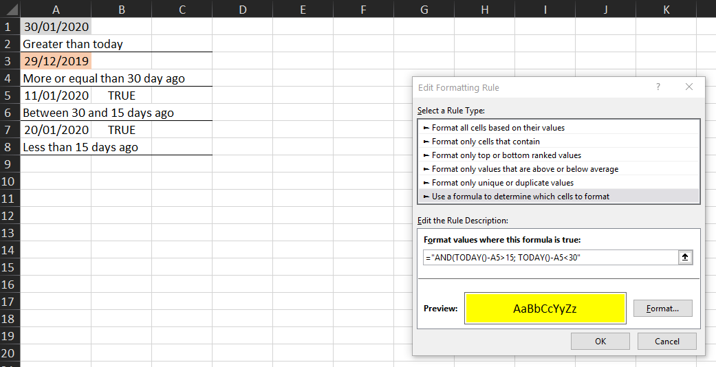 Problem with date conditional formatting | Microsoft Community Hub